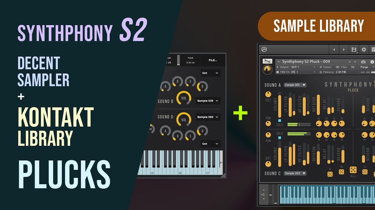 Decent Sampler & Kontakt 6 Library - Synthphony S2 Pluck - YouTube