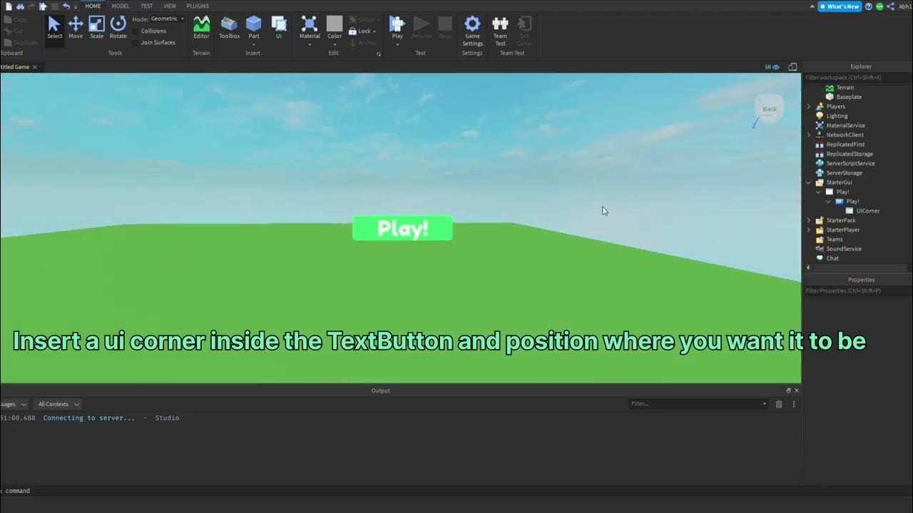 How to make a Play gui button in roblox studio (first video :D) - YouTube
