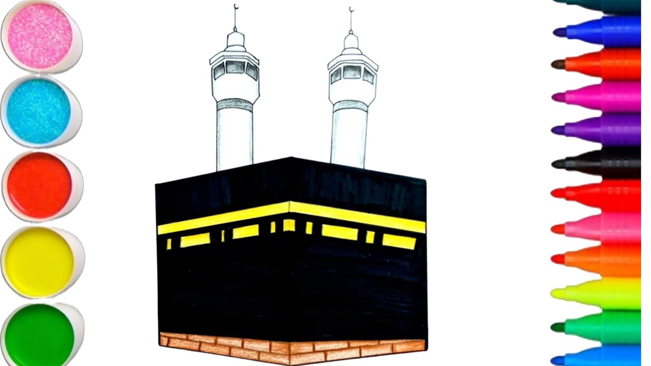 Kaaba Drawing ,Painitng and Coloring for Kids,Toddlers,How To Draw ...