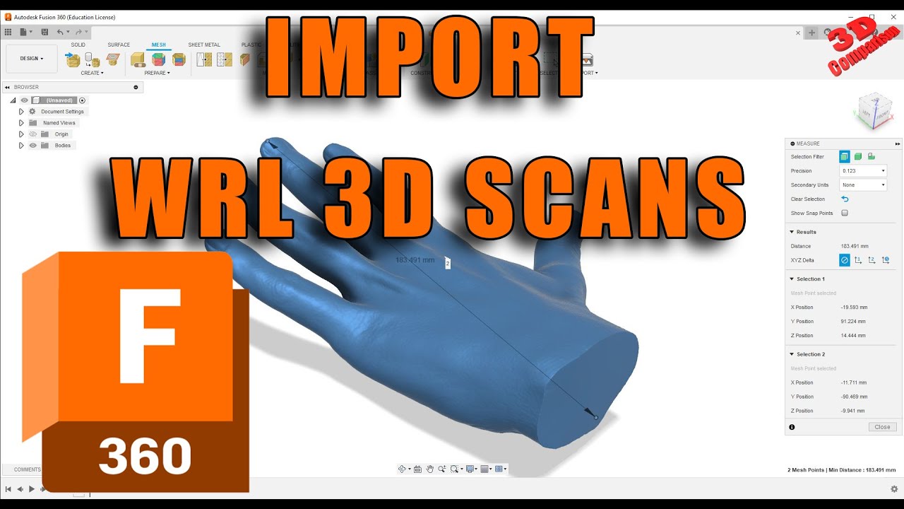 Import WRL files in Fusion 360 - YouTube