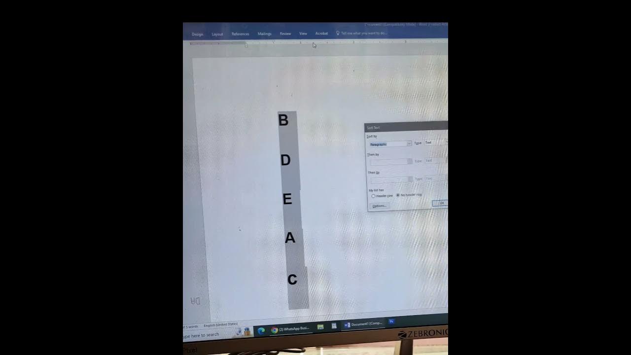 HOW TO SORT TEXT IN MS WORD - YouTube