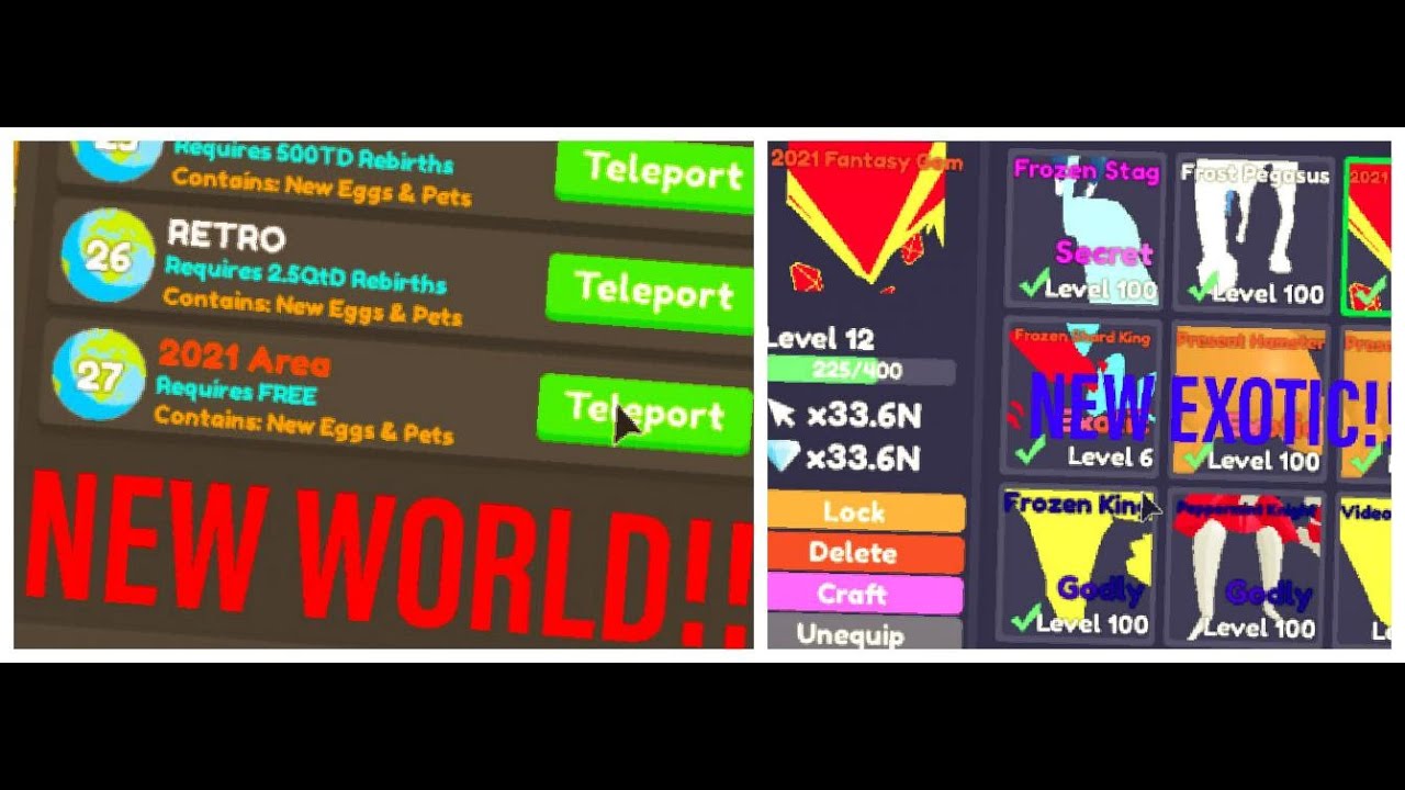 *NEW* OP WORLD BOOST + PETS-tapping legends update - YouTube