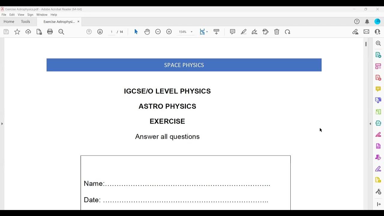 Exercise Astrophysics Question 2 to 3 IGCSE Physics - YouTube