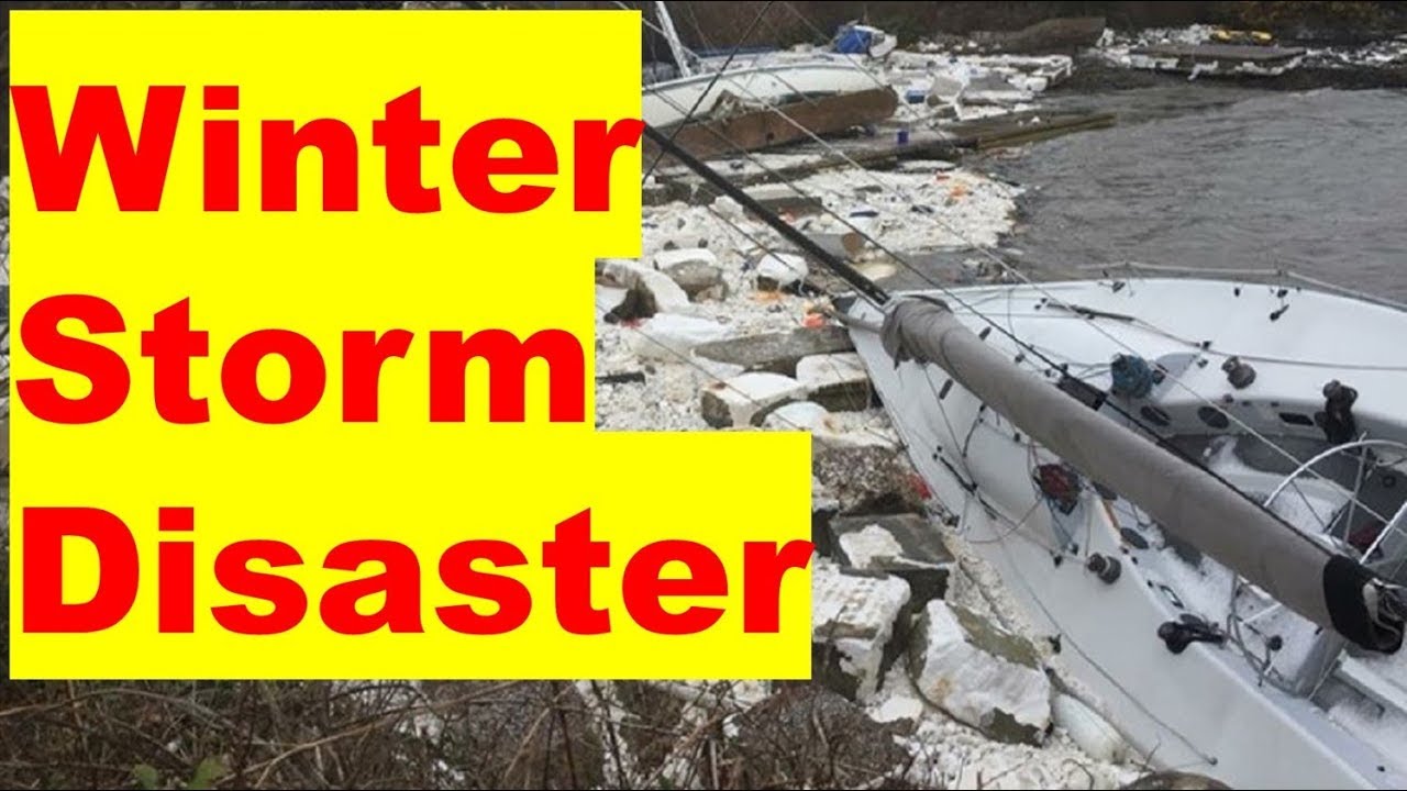 Force 12 Storm Sinks Sailboats at Holyhead Marina when Emma Meets the ...