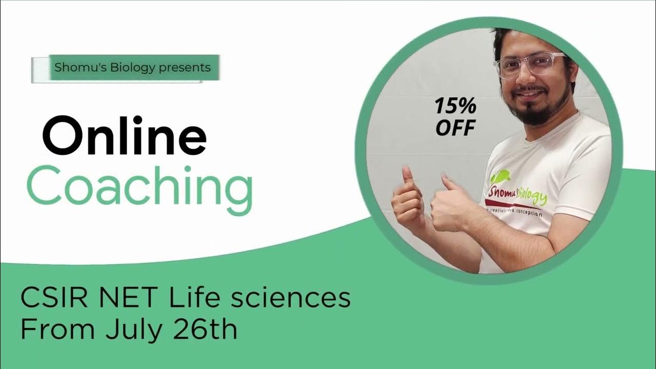 CSIR NET life science coaching from Shomu's Biology - YouTube