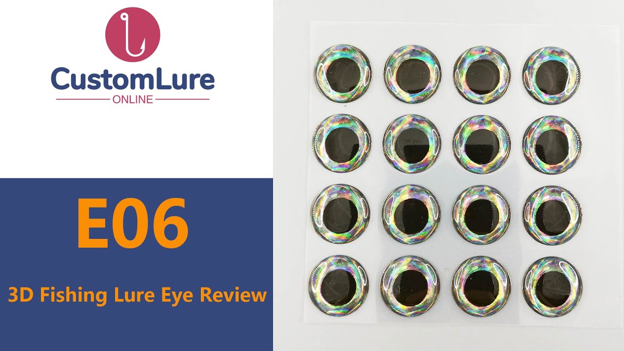 E06 Realfish Holographic Blue/Silver/Black Round Pupil 3D Fishing Lure ...