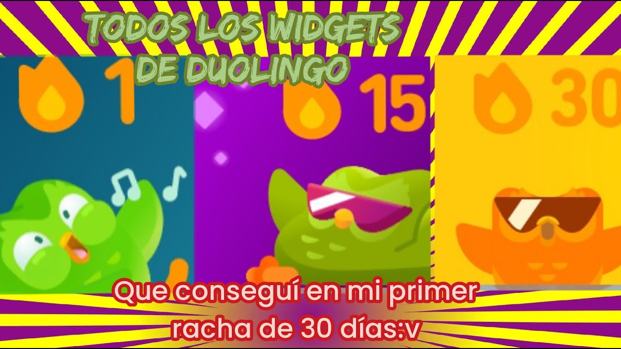All the Duolingo widgets that I got during my first 30 day streak ...