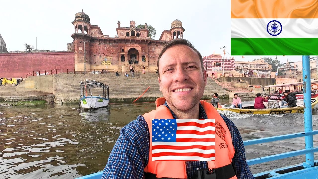 Foreigner's reaction to Indian boat ride in Varanasi 🇮🇳😳 - YouTube