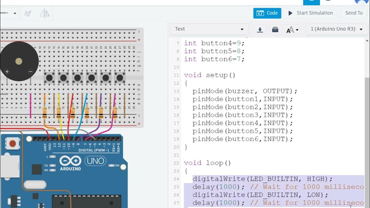 Mini Piano (Buttons & Buzzers) - Arduino Projects #arduino #diy # ...
