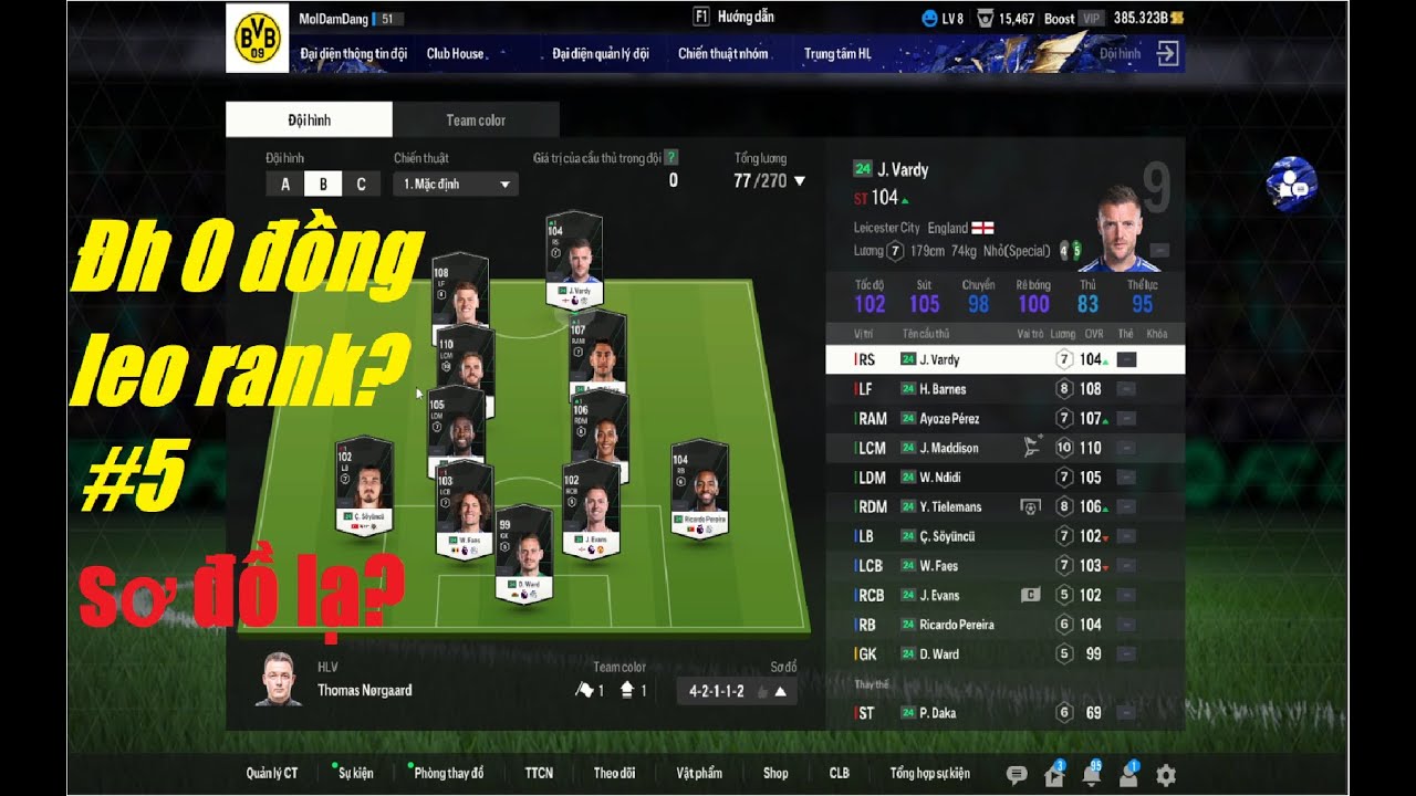 Đội hình 0k tỉ leo Rank FC Online #5 - YouTube