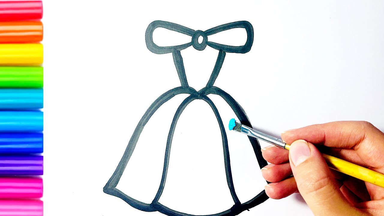 How to draw a cute and easy dress || Easy drawing tutorial for ...