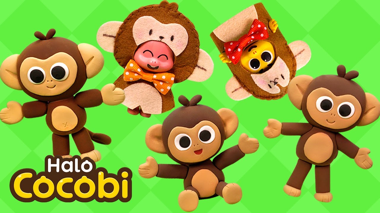 🐵Lima Monyet Kecil | Five Little Monkeys Song | Lagu Anak | Nursery ...