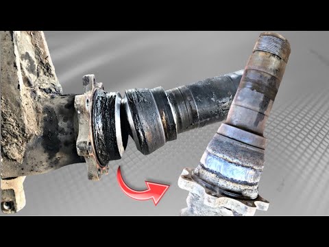 A damaged rear Truck axle spindle repaired by a skilled boy ll Isuzu ...