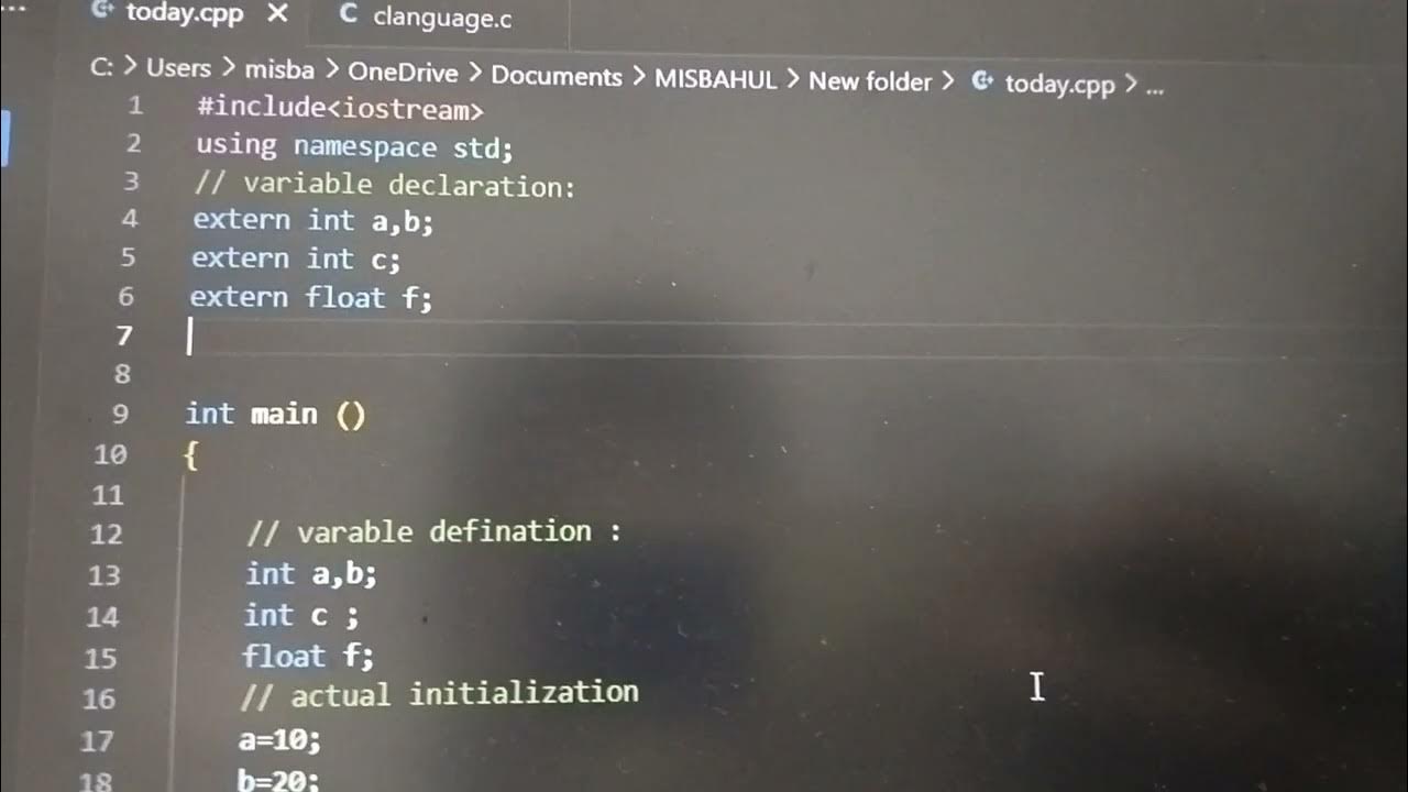variable declaration c++ language coding - YouTube