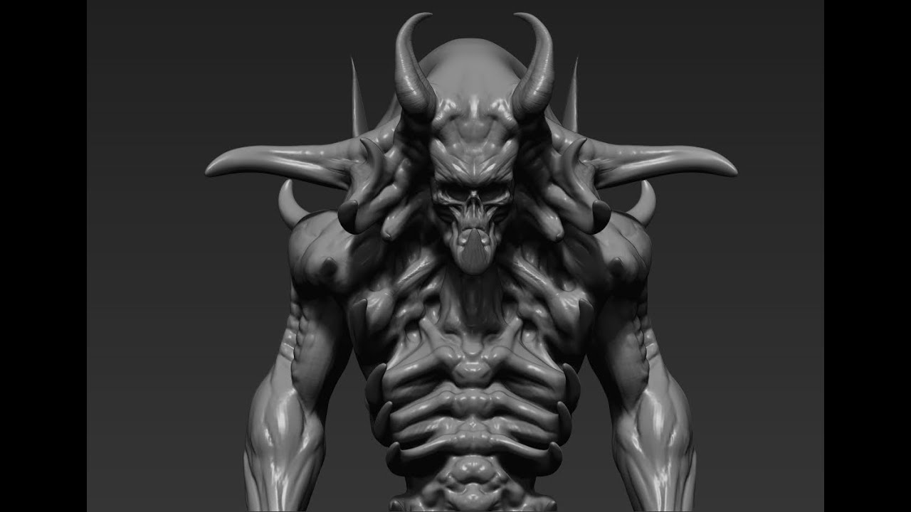 Speed sculpt Zbrush:Demon samurai - YouTube