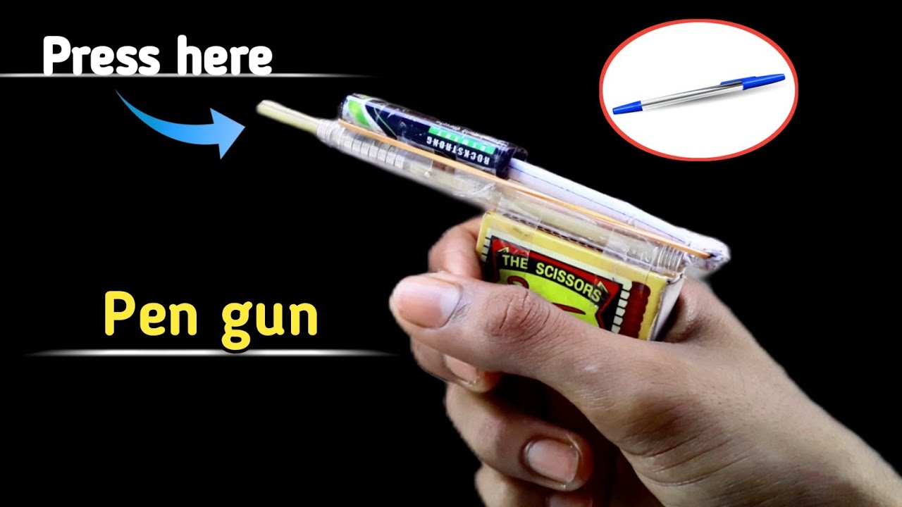 How to make powerful pen gun || How to make pen slingshot - YouTube