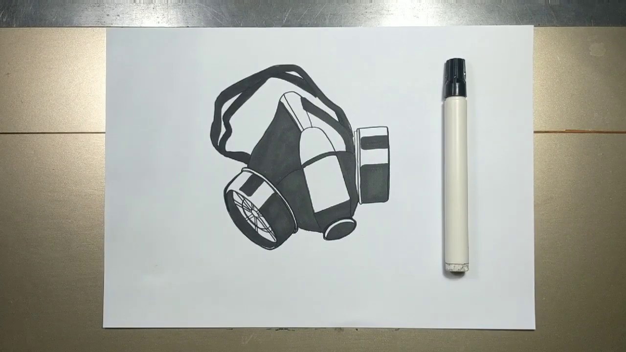 How to draw RESPIRATOR MASKER step by step - YouTube
