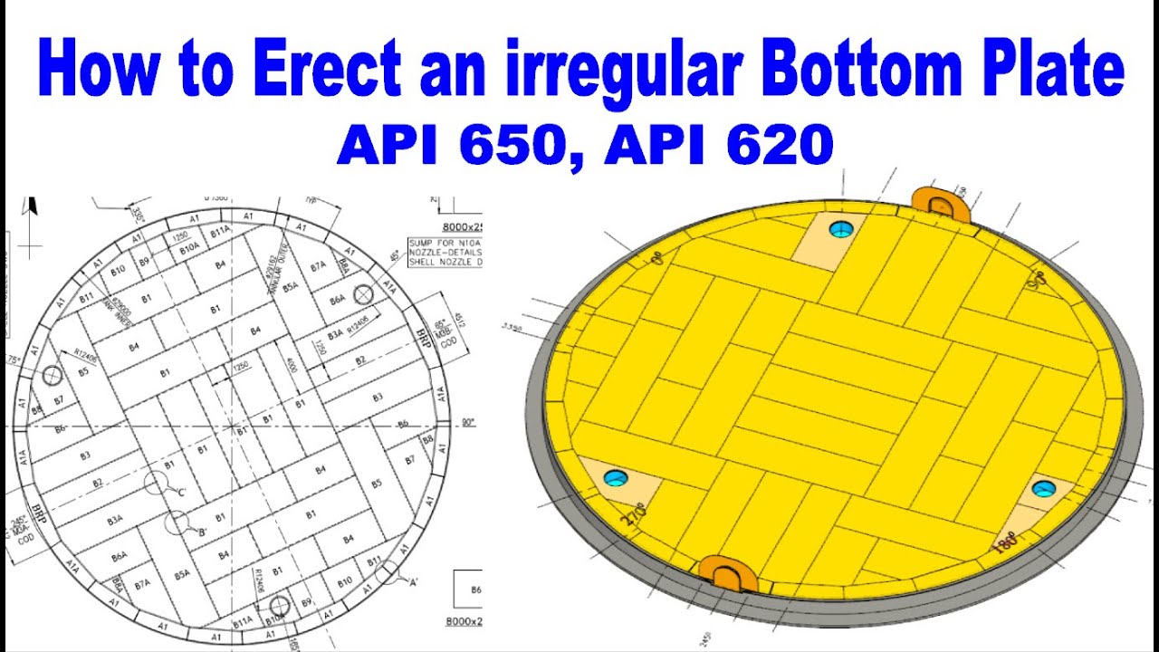 How to erect an api 650, 620 storage tank bottom plate correctly - YouTube