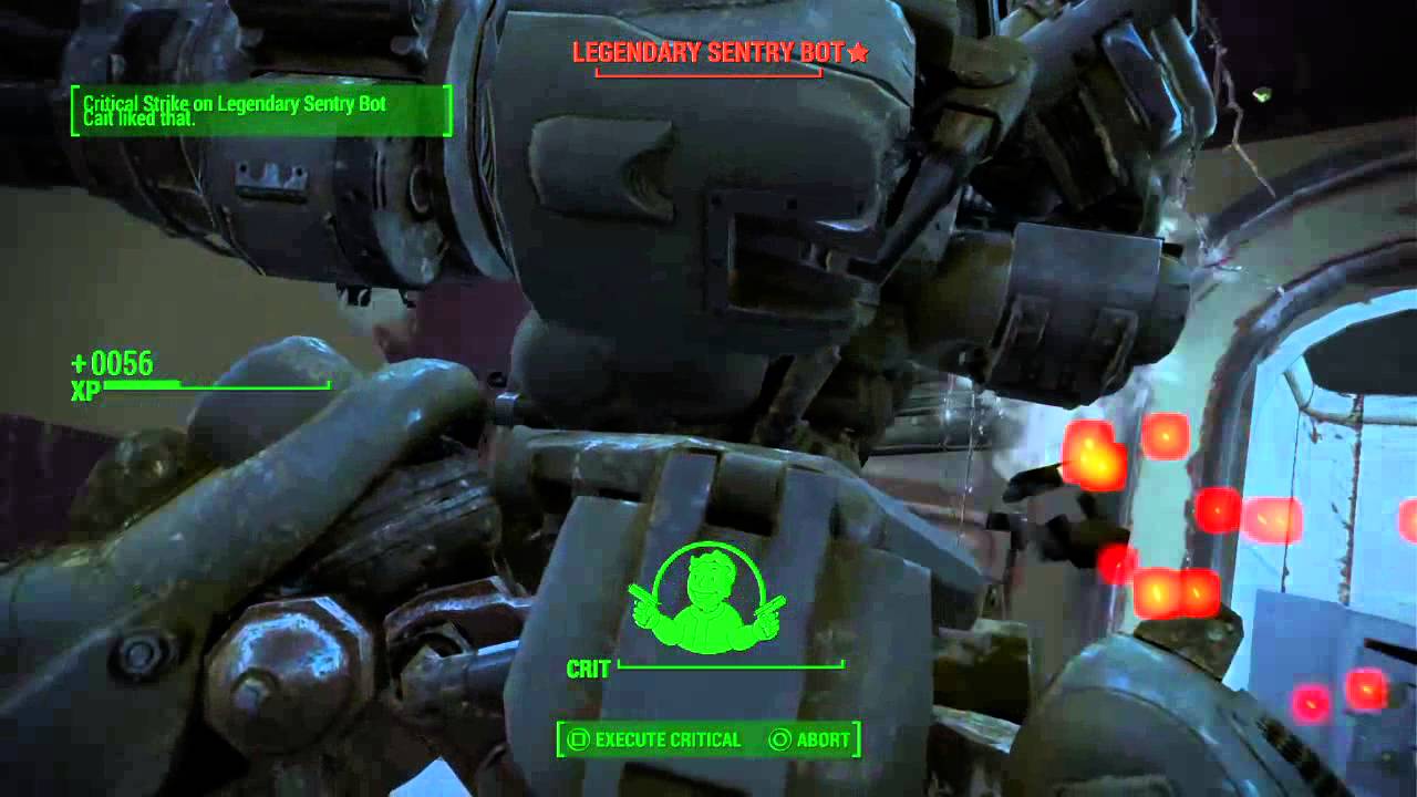 One shot sentry bot fallout 4 survival - YouTube