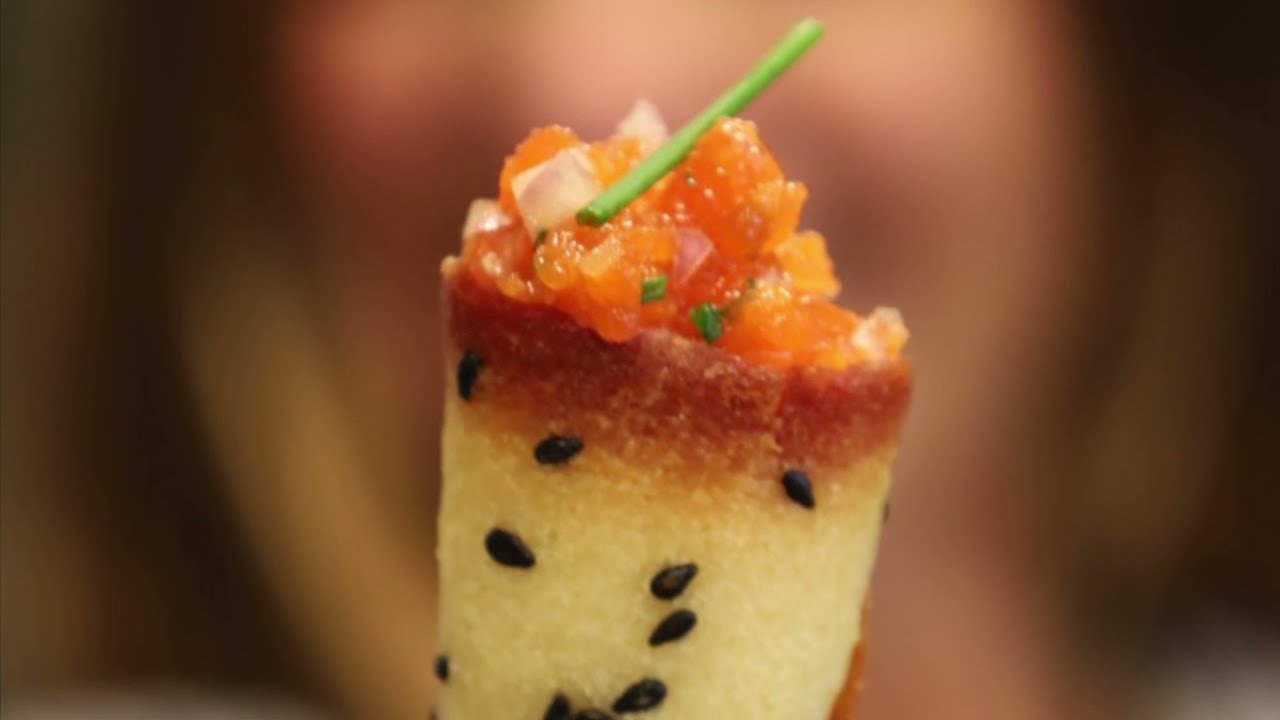 French Laundry Salmon Tartare Cornets - YouTube