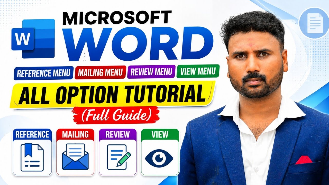Microsoft Word Reference Menu,Mailing Menu, Review Menu And View Menu ...