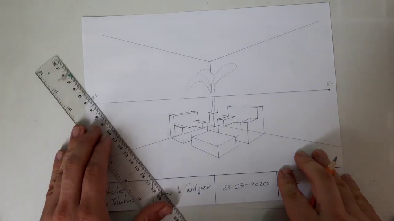 Dibujo De Perspectiva De 2 Puntos De Interior Dibuja Perspectivas A