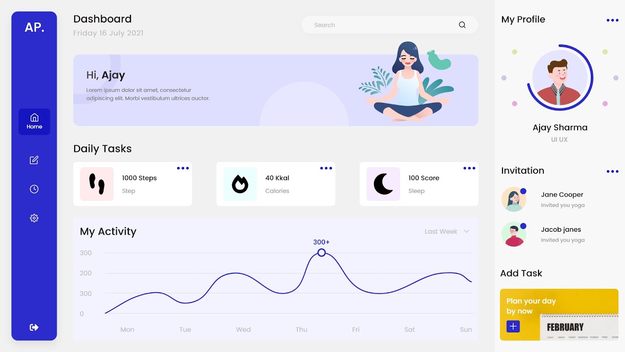 Adobe XD - Smart Watch Dashboard Interface Design - YouTube