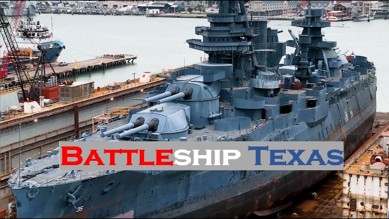 Battleship Texas Uss Texas Galveston Gulf Copper Dry Dock High Altitude