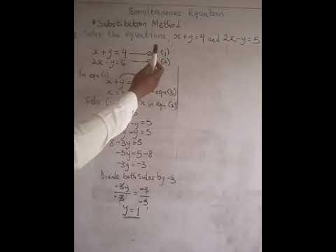 Simultaneous Linear Equation: Substitution Method - YouTube