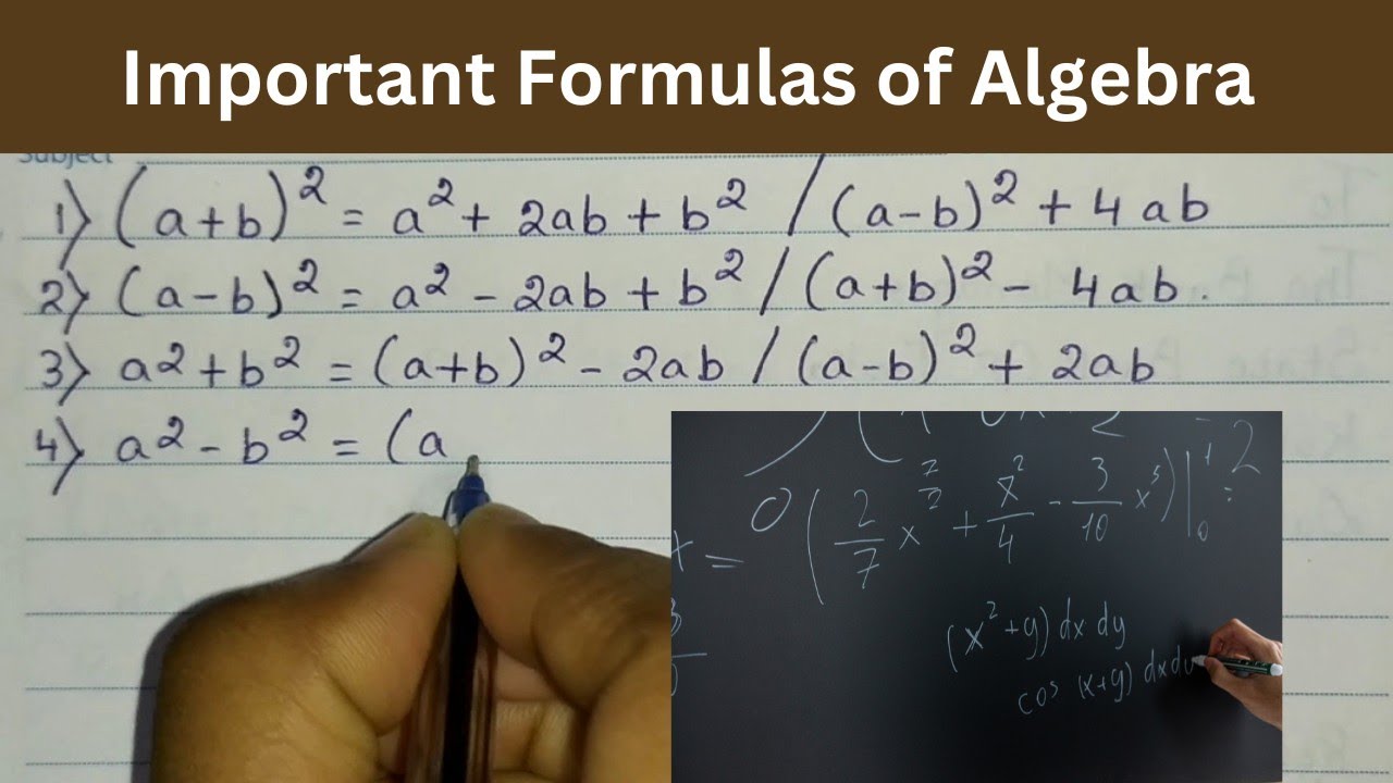 Important Formulas of Algebra|| Algebra Formula - YouTube