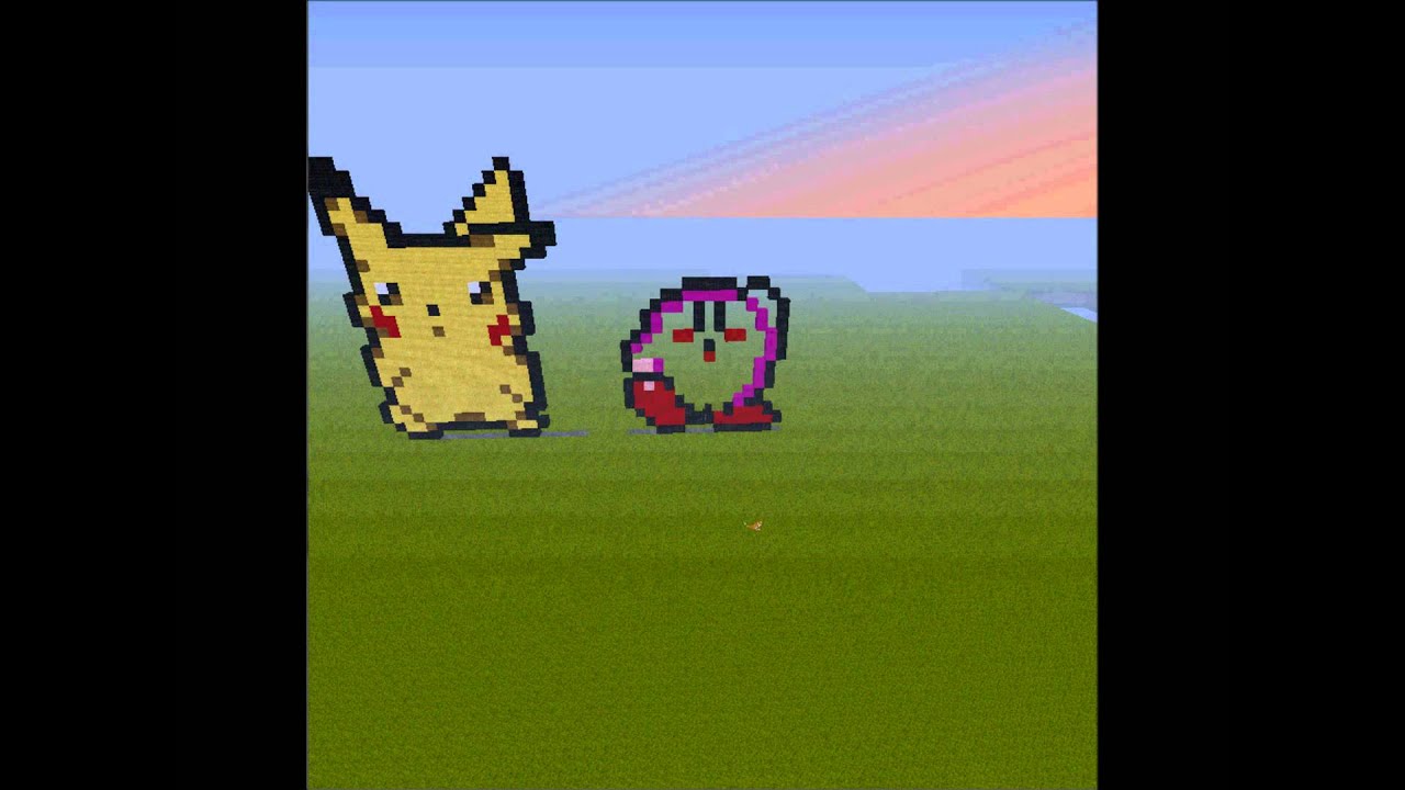 Minecraft Kirby Pixel Art Speed Build - YouTube