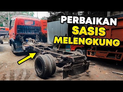 CARA PERBAIKAN SASIS TRUK YANG MELENGKUNG TANPA DIPANASI ! Bisa Lurus Kembali