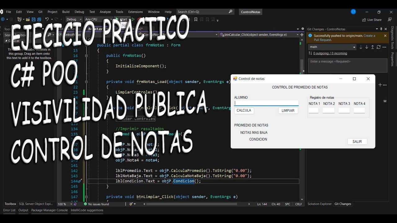 🚀Ejercicios Practicos C# POO Control de Notas USANDO VALIDACIONES EN LOS CONTROLES 2022 - YouTube