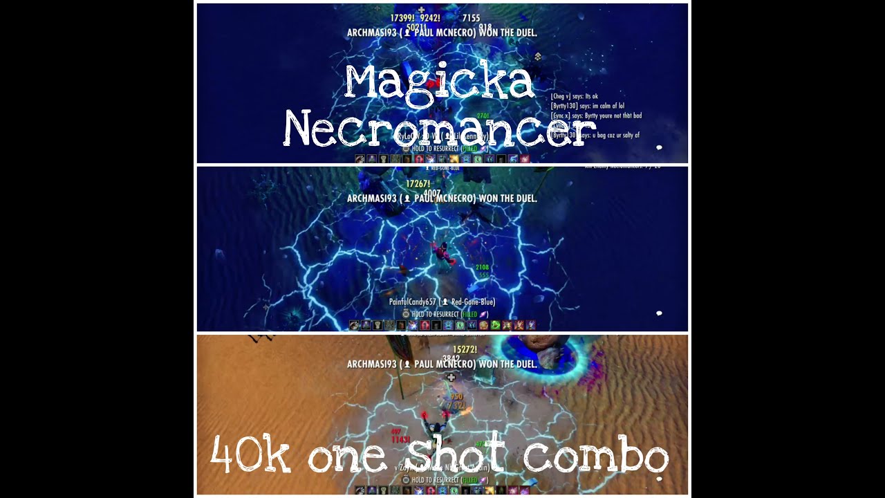 ESO PvP - One Shot Combo - 40k Combo with Magicka Necromancer - Duels ...