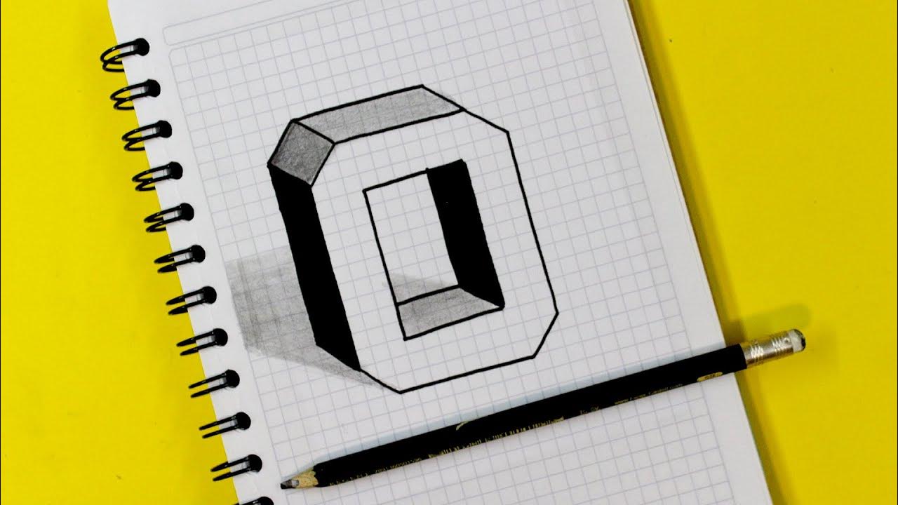 🔴 Dibujos 3D - Como Dibujar la Letra O en 3D - 3D Drawing Easy - How to ...
