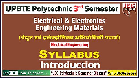 UPBTE, (EEEM) Electrical & Electronic Engineering Materials 3rd Sem (EE) - YouTube