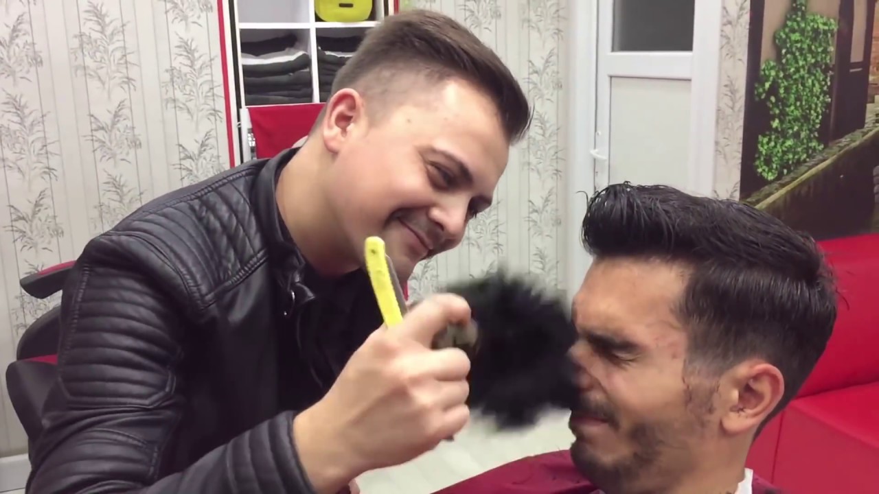 ASMR TURKISH BARBER MASSAGE(Razor Hair Cut, Shoulder Massage, Neck ...