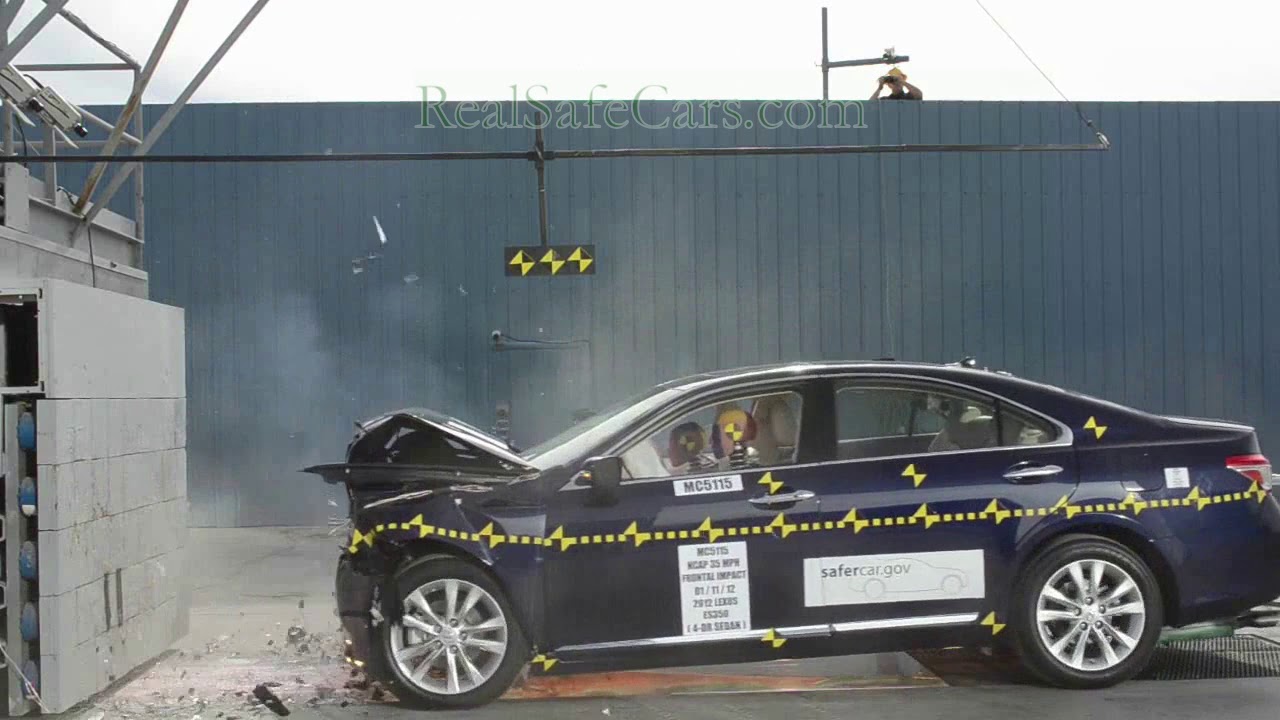 Lexus ES-350 (2010-2012) Crash Tests (Side-Pole, Front, Side) - YouTube