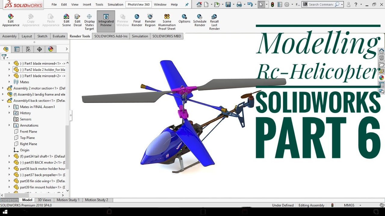 HELICOPTER USING SOLIDWORKS Part-6-IN [2020] - YouTube