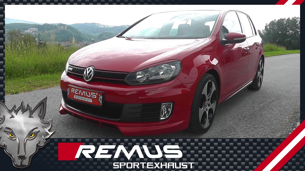 VW GOLF VI GTI, type 1k with REMUS cat-back sport exhaust system - YouTube