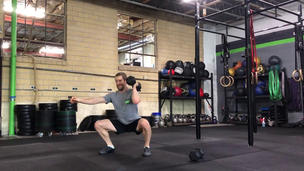 Demo: Alternating One-arm Dumbbell Hang Squat Clean - YouTube
