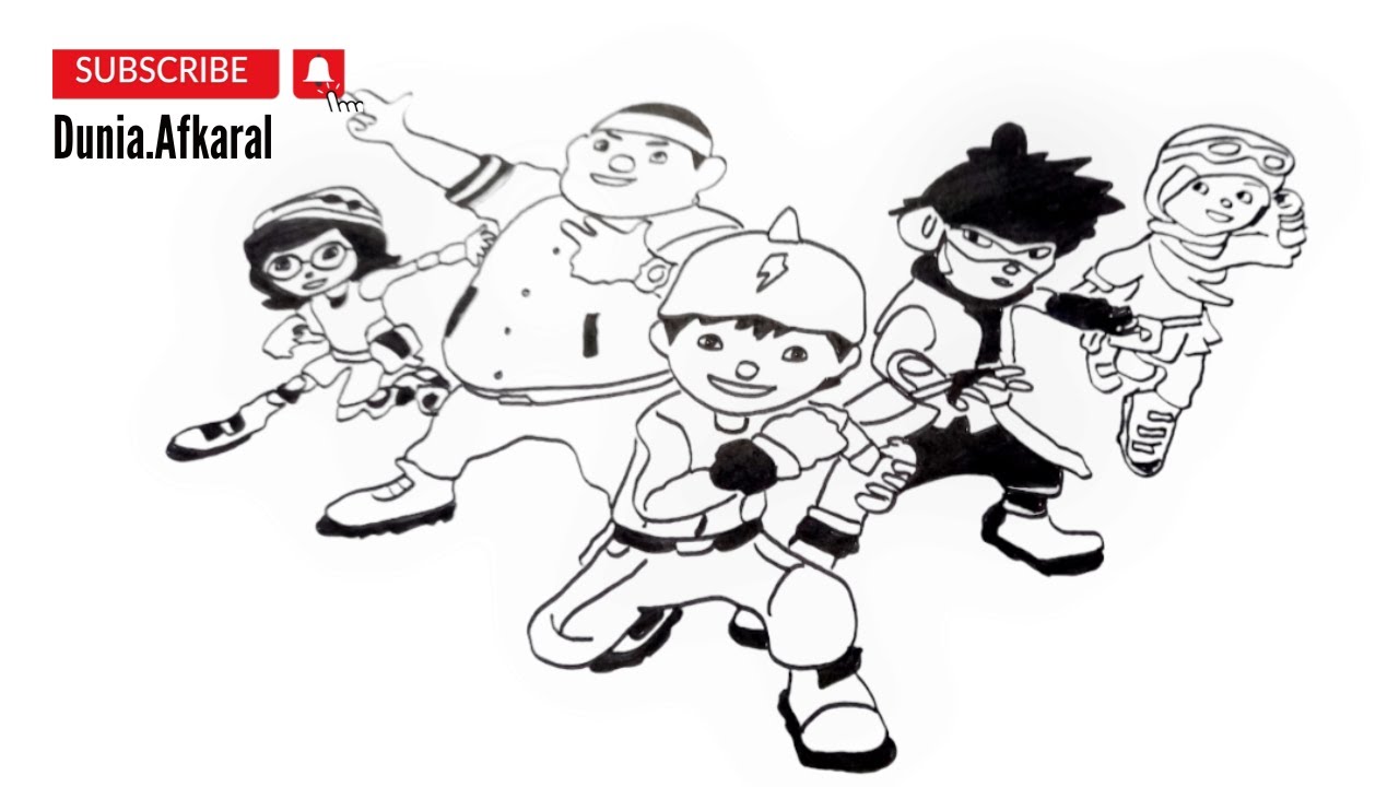 Easy Drawing Boboiboy Galaxy and Friends|Boboiboy|Fang|Gopal|Yaya|Ying ...