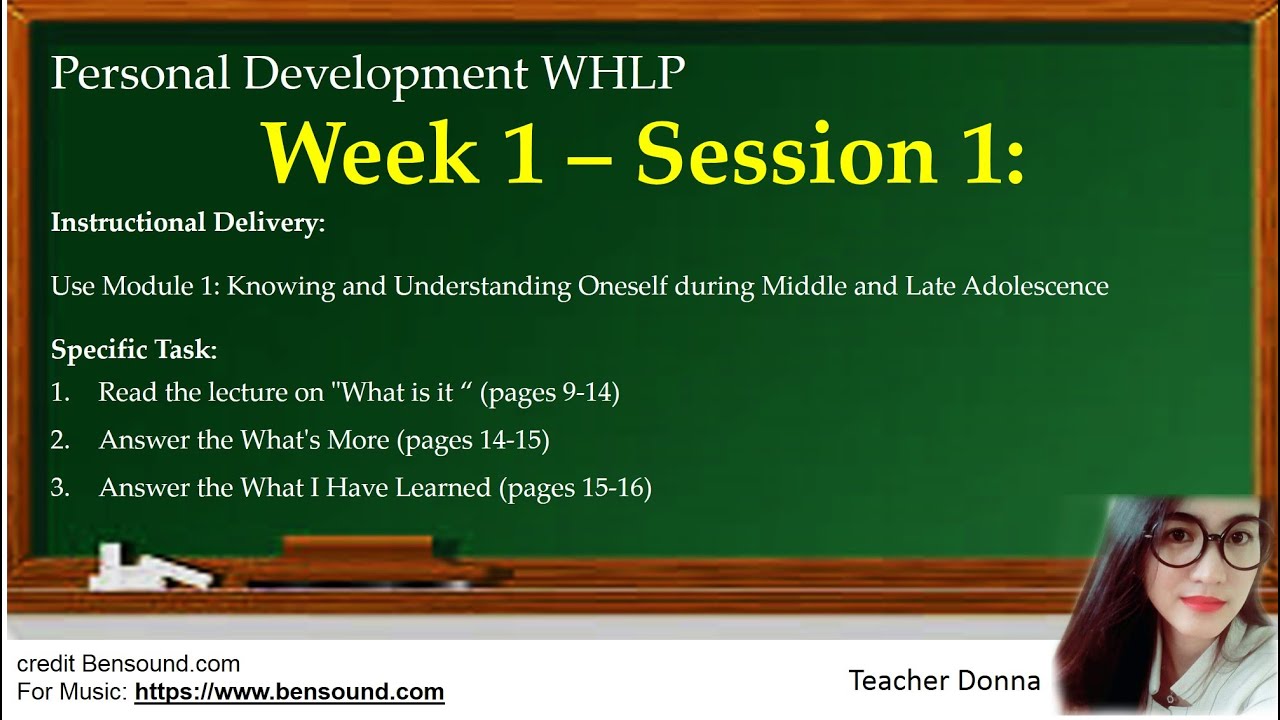 Week 1 Session 1 Personal Development - YouTube