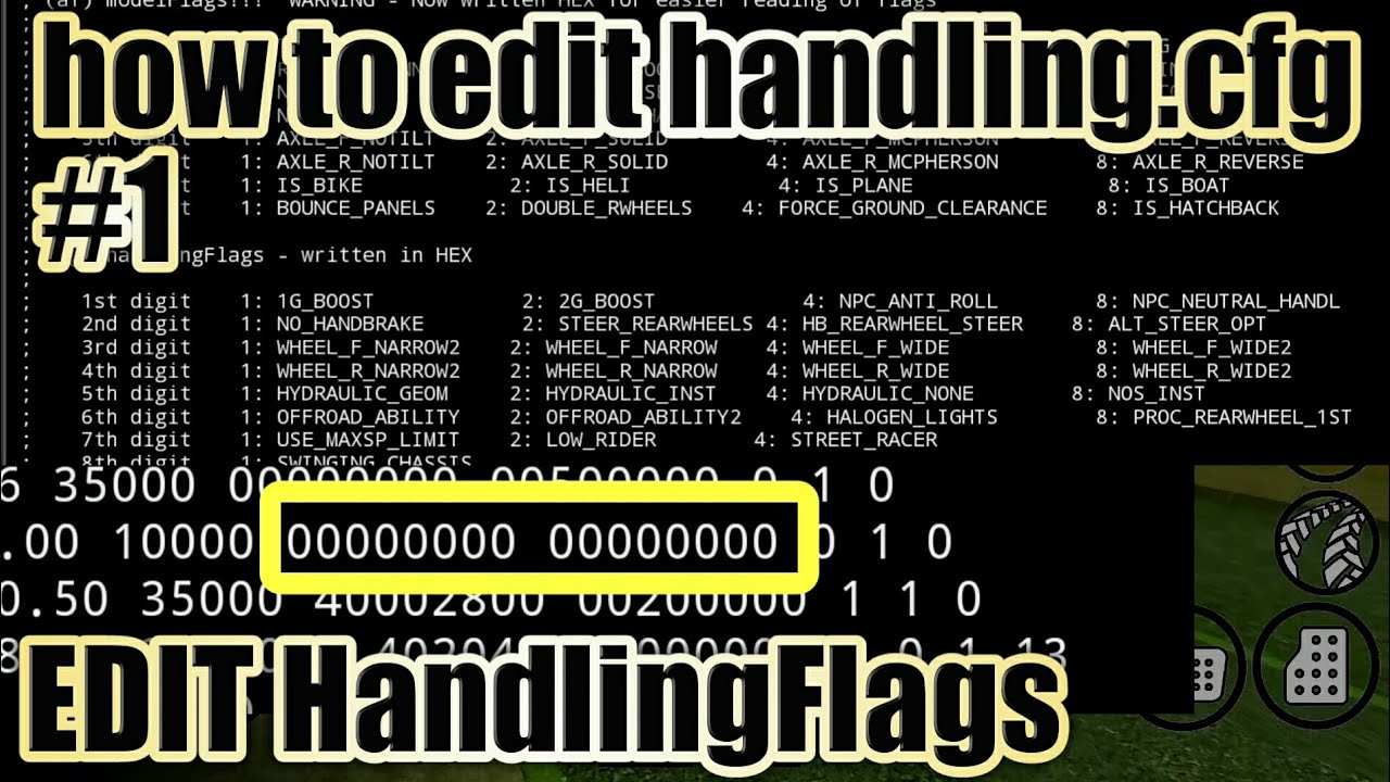 How to read and edit HandlingFlags in Handling.cfg GTA SA | Tutor ...