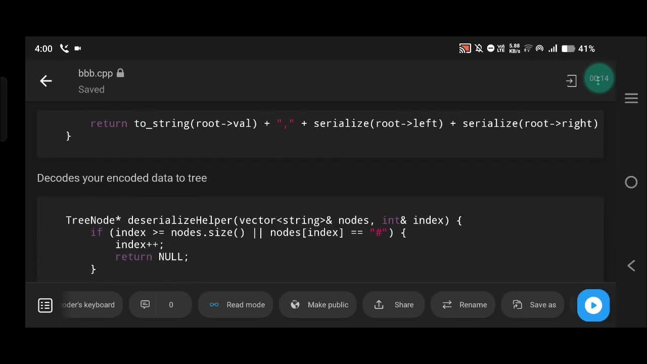 Serialize and Deserialize Binary Tree | C++ DSA Solution with Full Explanation - YouTube