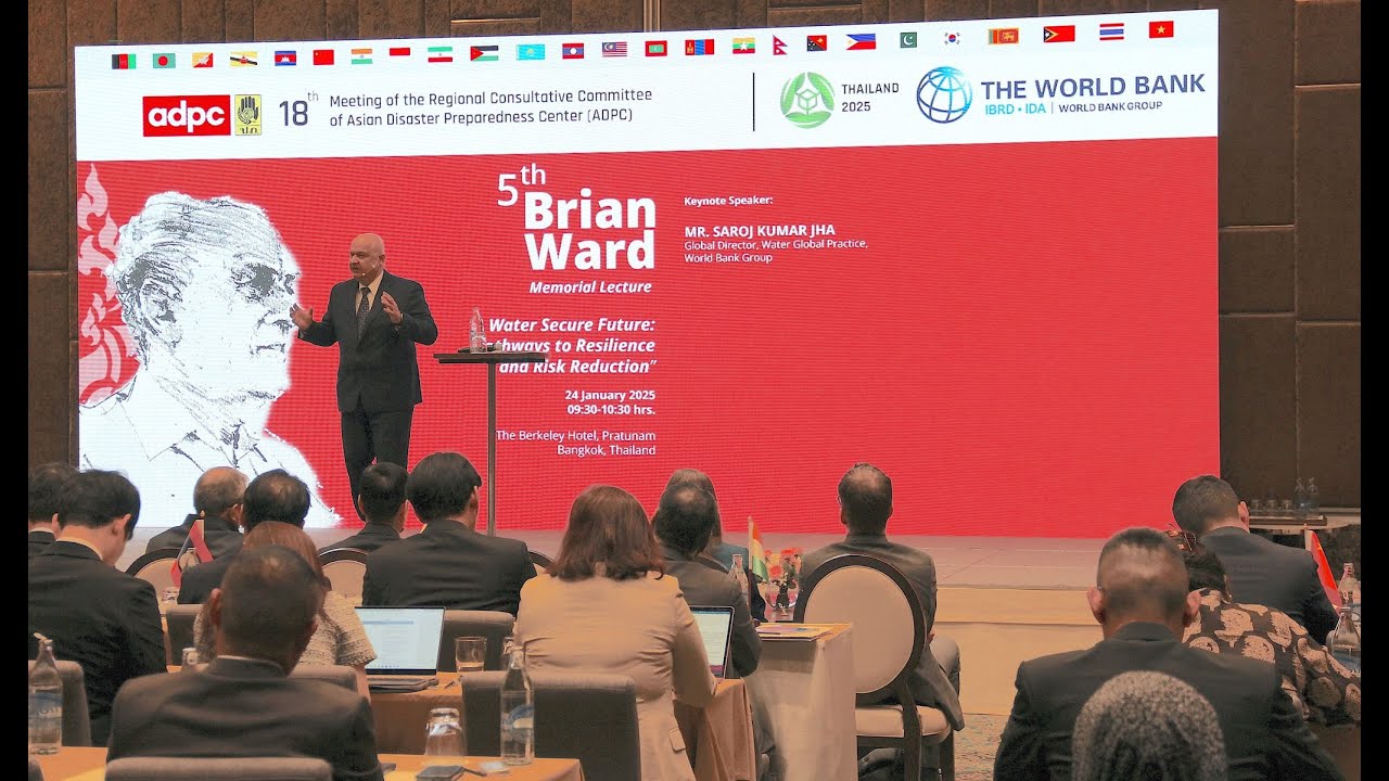 Mr. Saroj Kumar Jha, GWD, World Bank, delivered the 5th Brian Ward ...