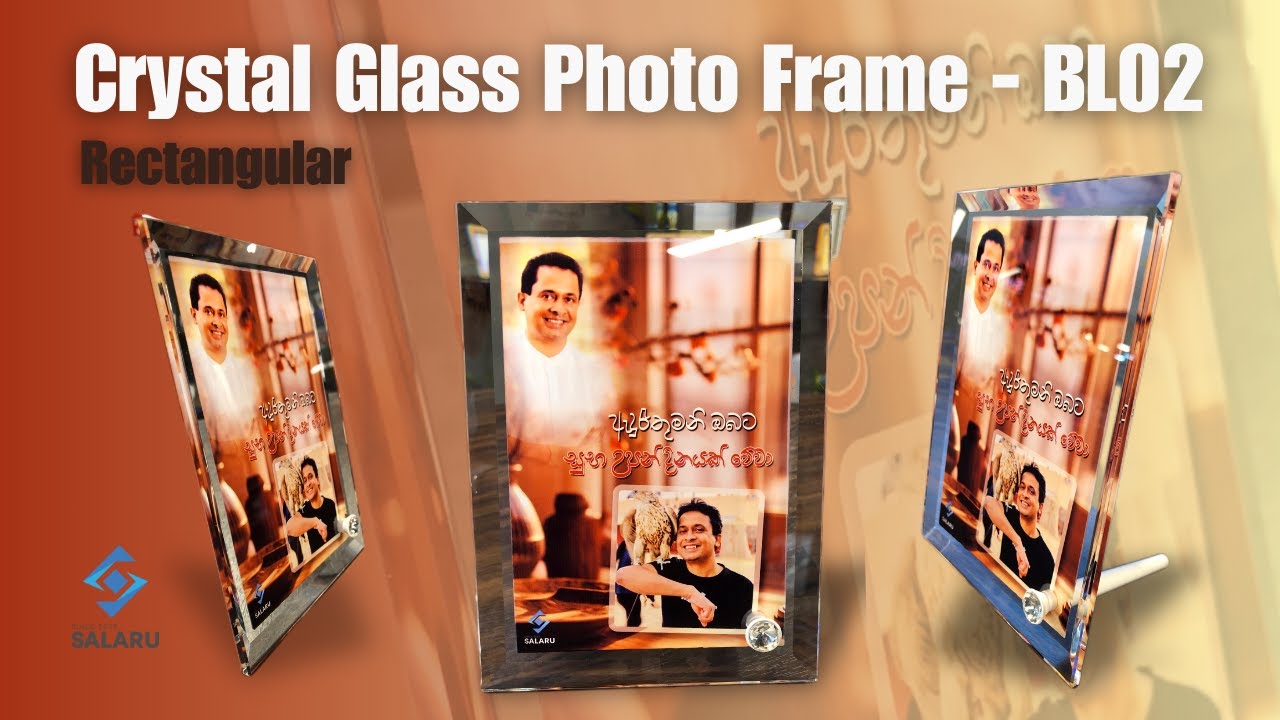 Rectangular Crystal Glass Photo Frame - BL02 - SALARU STUDIO - YouTube