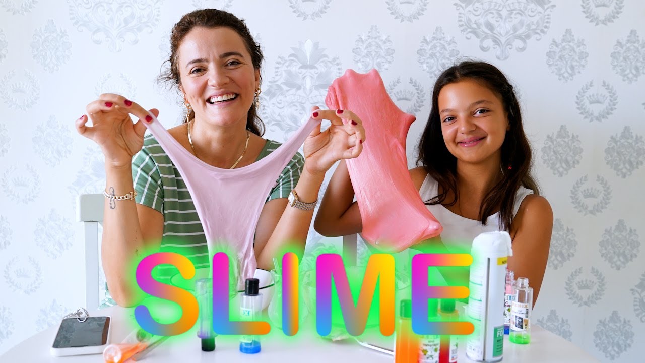 DEV SLİME YAPTIK HANGİMİZİN Kİ DAHA GÜZEL - YouTube