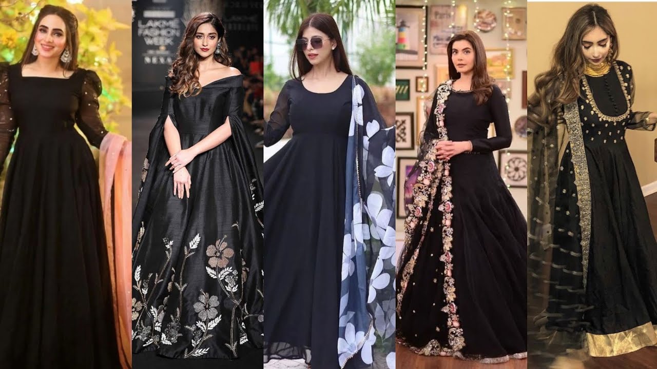 Latest Black frocks design 2025 | frocks ke design | frock design ...