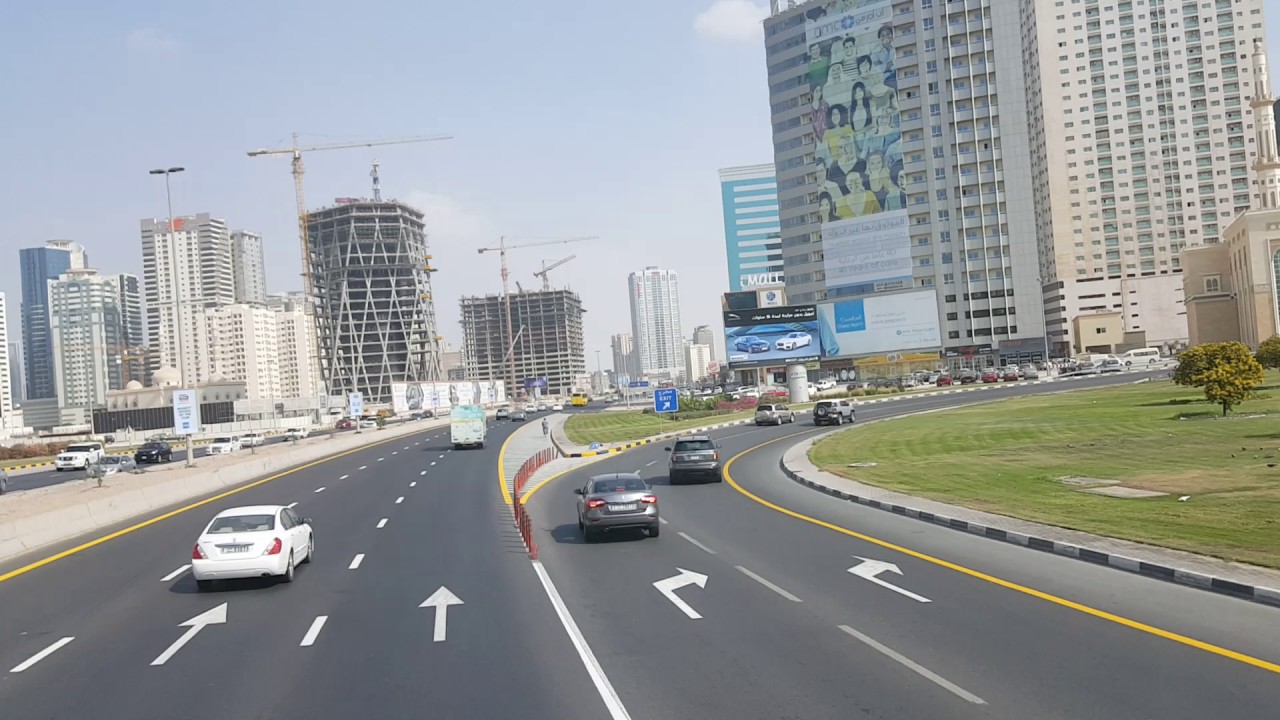 Dubai Bus travel Dubai-Sharjah border - YouTube
